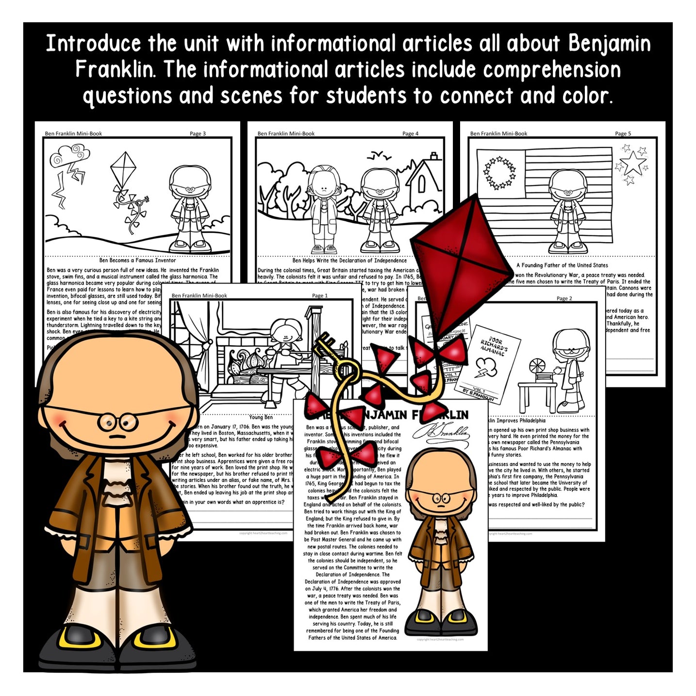 The Life Story of Benjamin Franklin- Reading Passages, Activities, & F ...