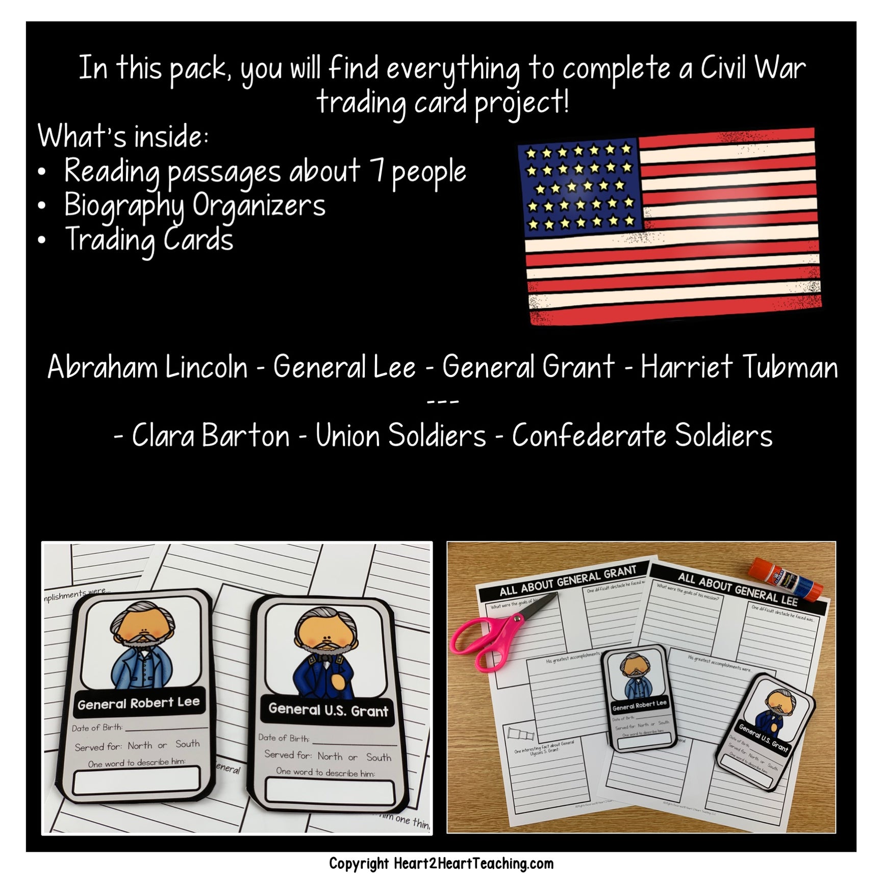 Civil War Trading Cards – Heart 2 Heart Teaching