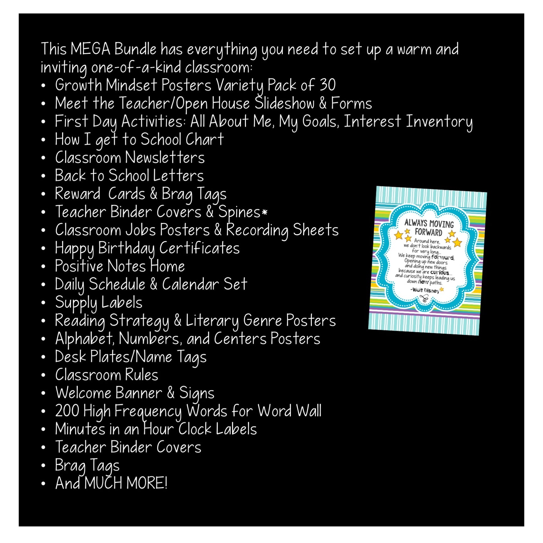 Turquoise, Lime Green, Purple Striped Classroom Decor Pack #13: Everyt ...