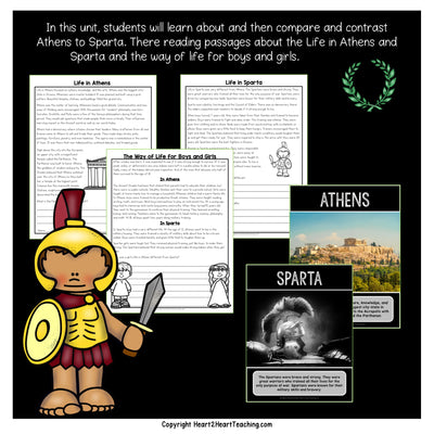 Daily Life in Athens and Sparta Unit: Compare and Contrast Passages an ...
