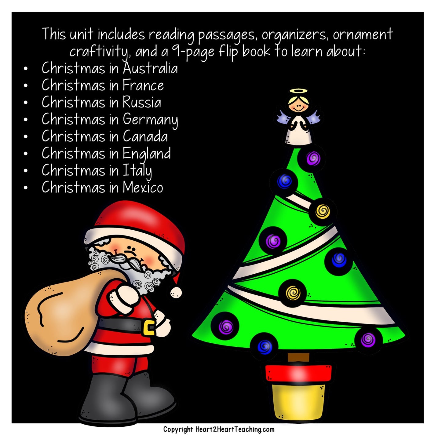 Christmas Around the World Flip Book for 8 Different Countries – Heart ...