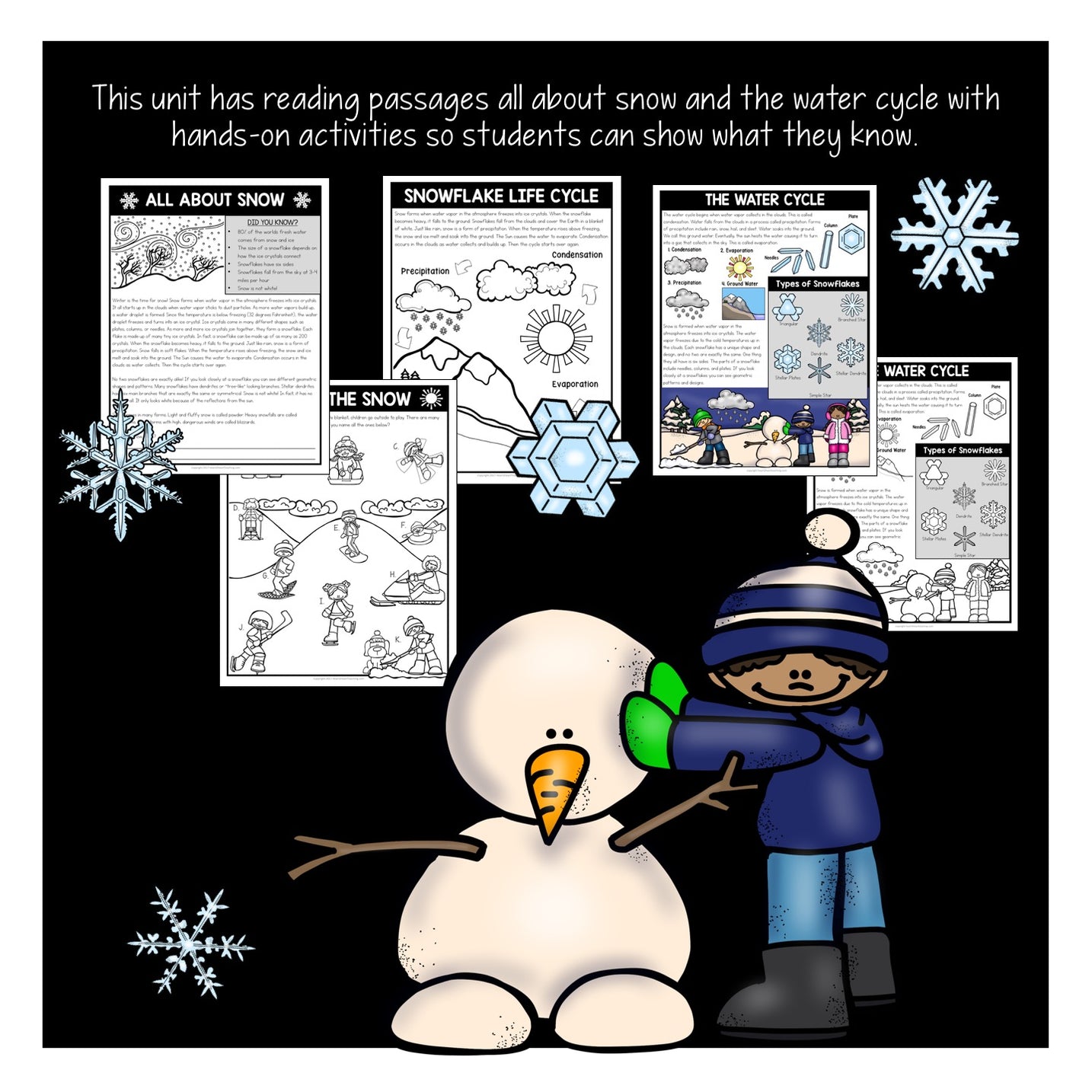 All About Snow & Life Cycle of a Snowflake – Heart 2 Heart Teaching