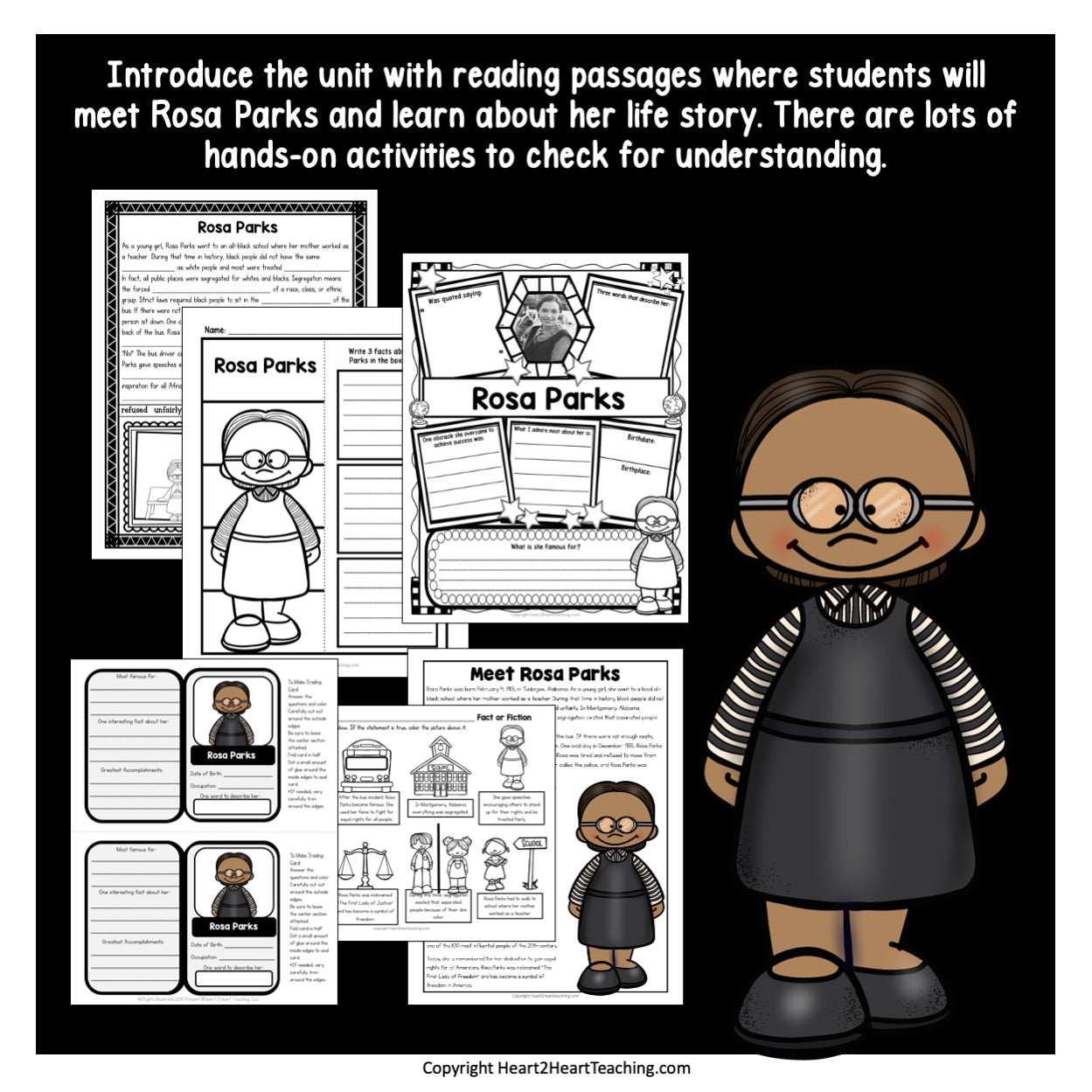 The Life Story of Rosa Parks Activity Pack – Heart 2 Heart Teaching