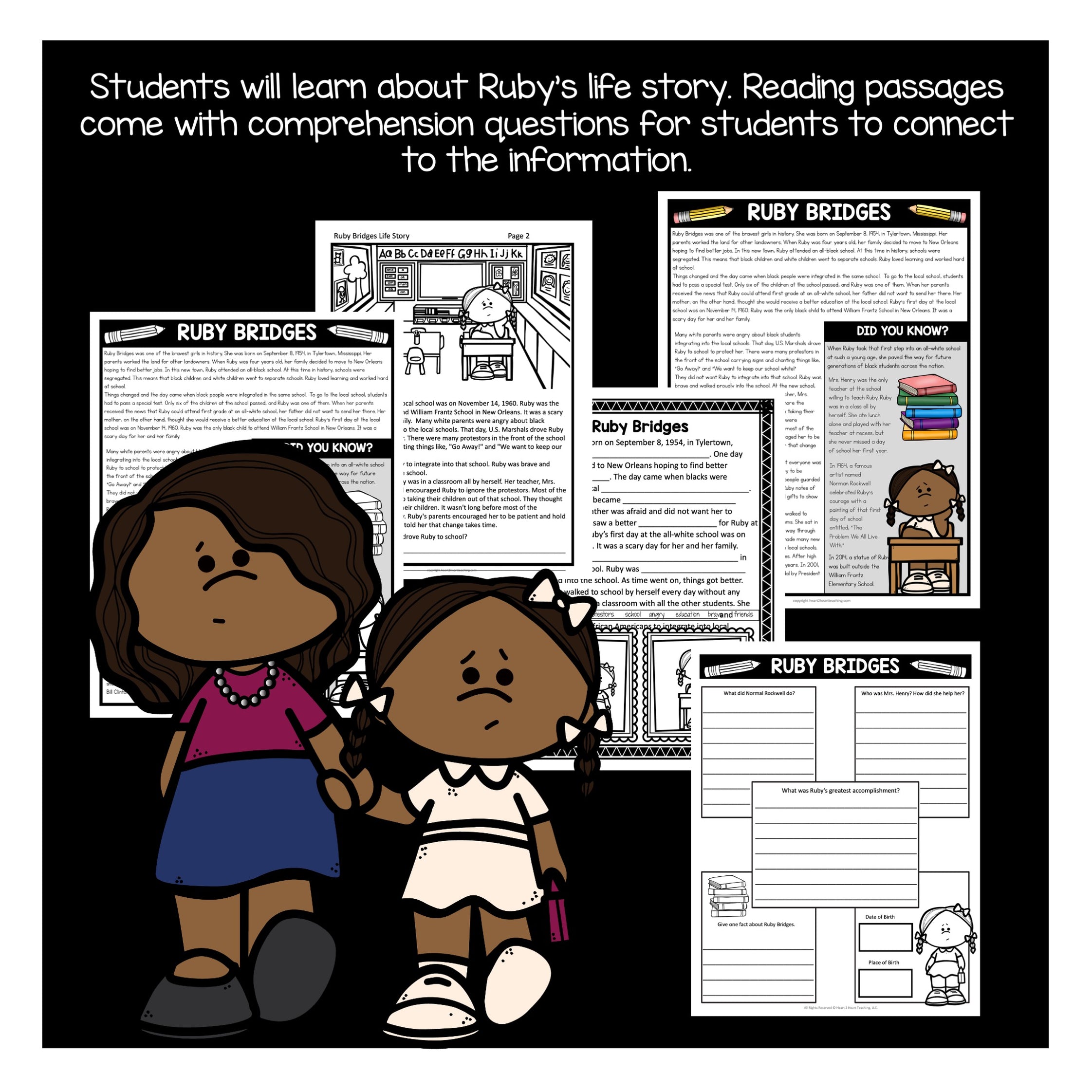 The Life Story of Ruby Bridges Activity Pack – Heart 2 Heart Teaching