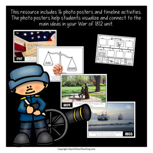 War of 1812 Timeline Kit with Photo Posters for Bulletin Boards – Heart ...