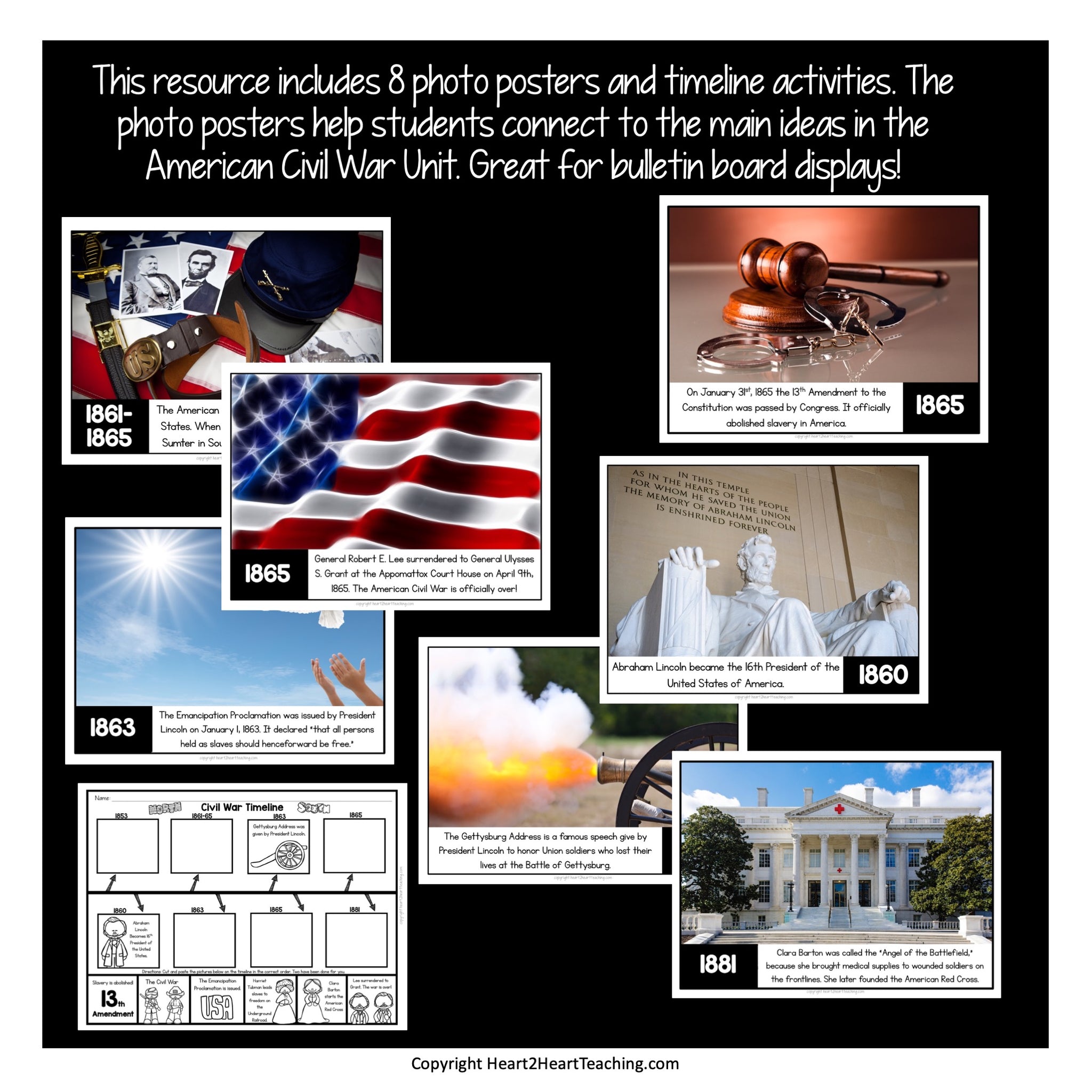 Civil War Timeline and Bulletin Board Kit – Heart 2 Heart Teaching