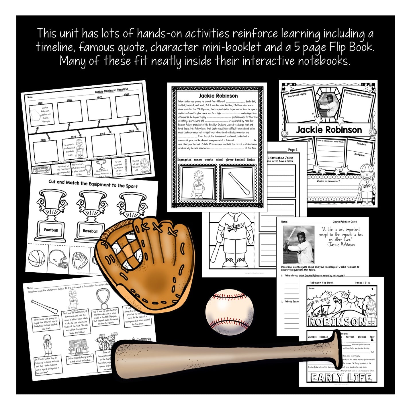 The Life Story of Jackie Robinson Activity Pack – Heart 2 Heart Teaching