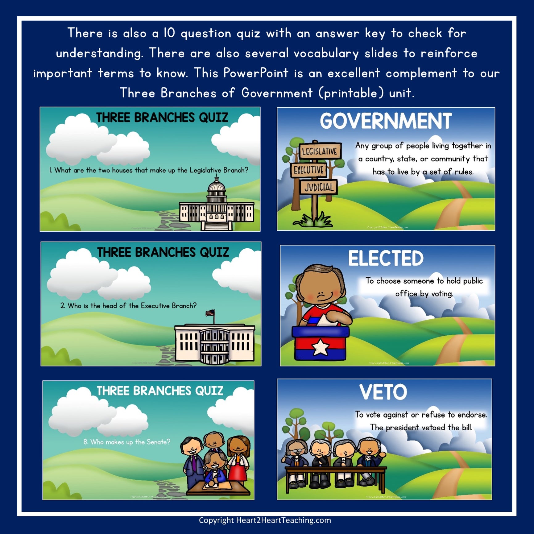 Three Branches of Government PowerPoint – Heart 2 Heart Teaching