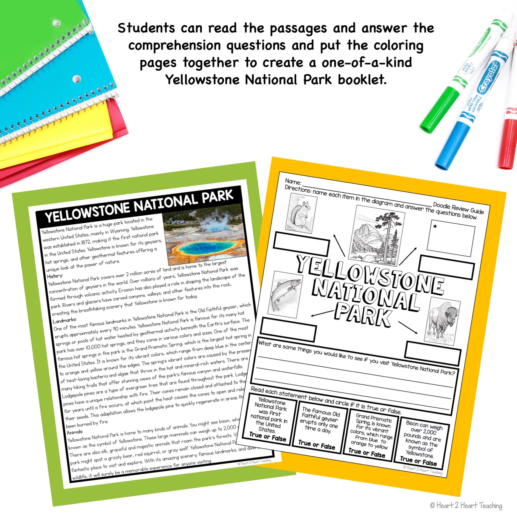 Yellowstone National Park Coloring Pages – Heart 2 Heart Teaching