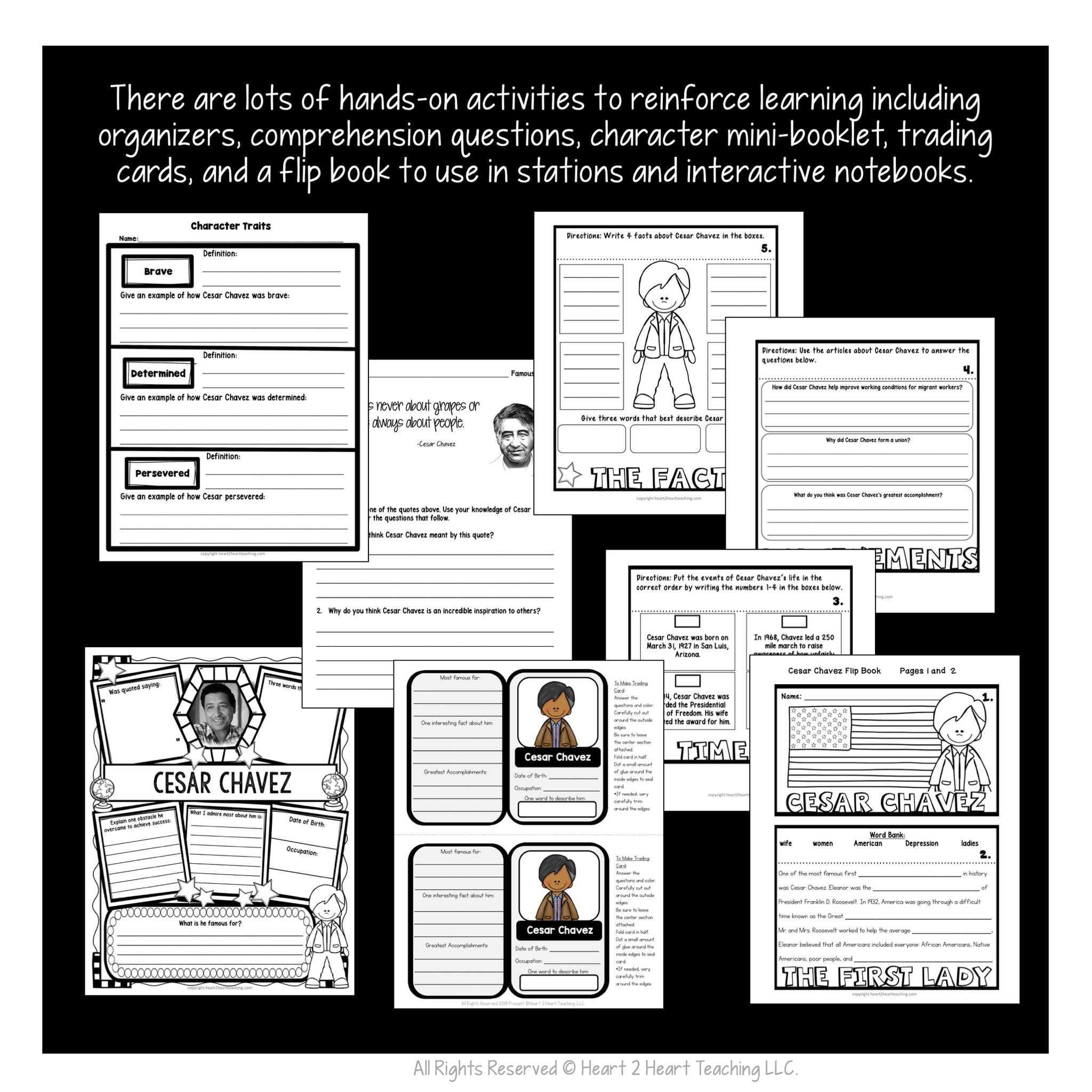 The Life Story of Cesar Chavez Activity Pack – Heart 2 Heart Teaching