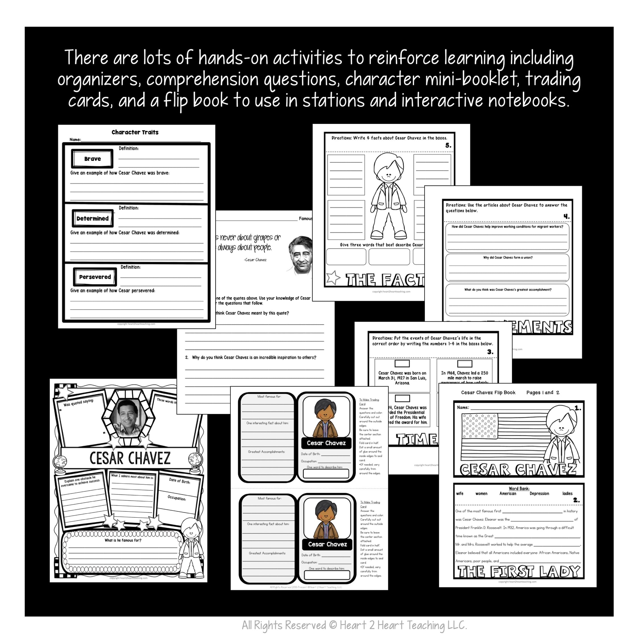 The Life Story of Cesar Chavez Activity Pack – Heart 2 Heart Teaching