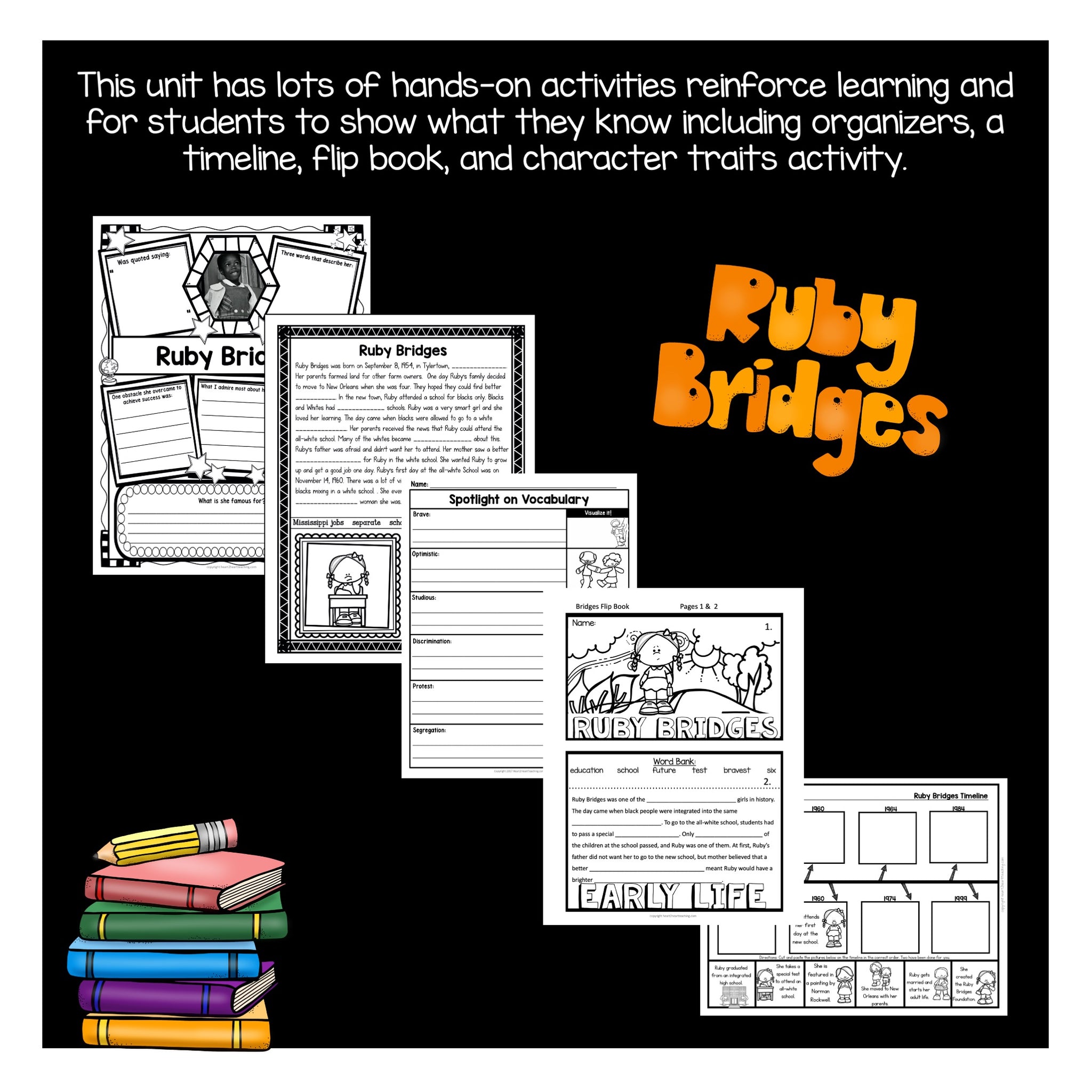 The Life Story of Ruby Bridges Activity Pack – Heart 2 Heart Teaching