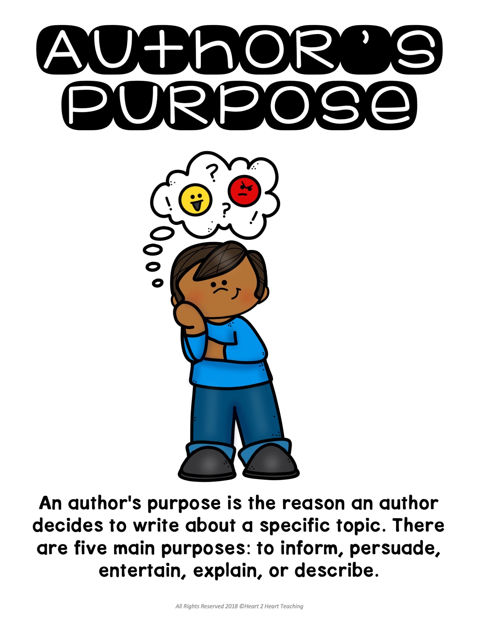 Author's Purpose Posters Freebie – Heart 2 Heart Teaching