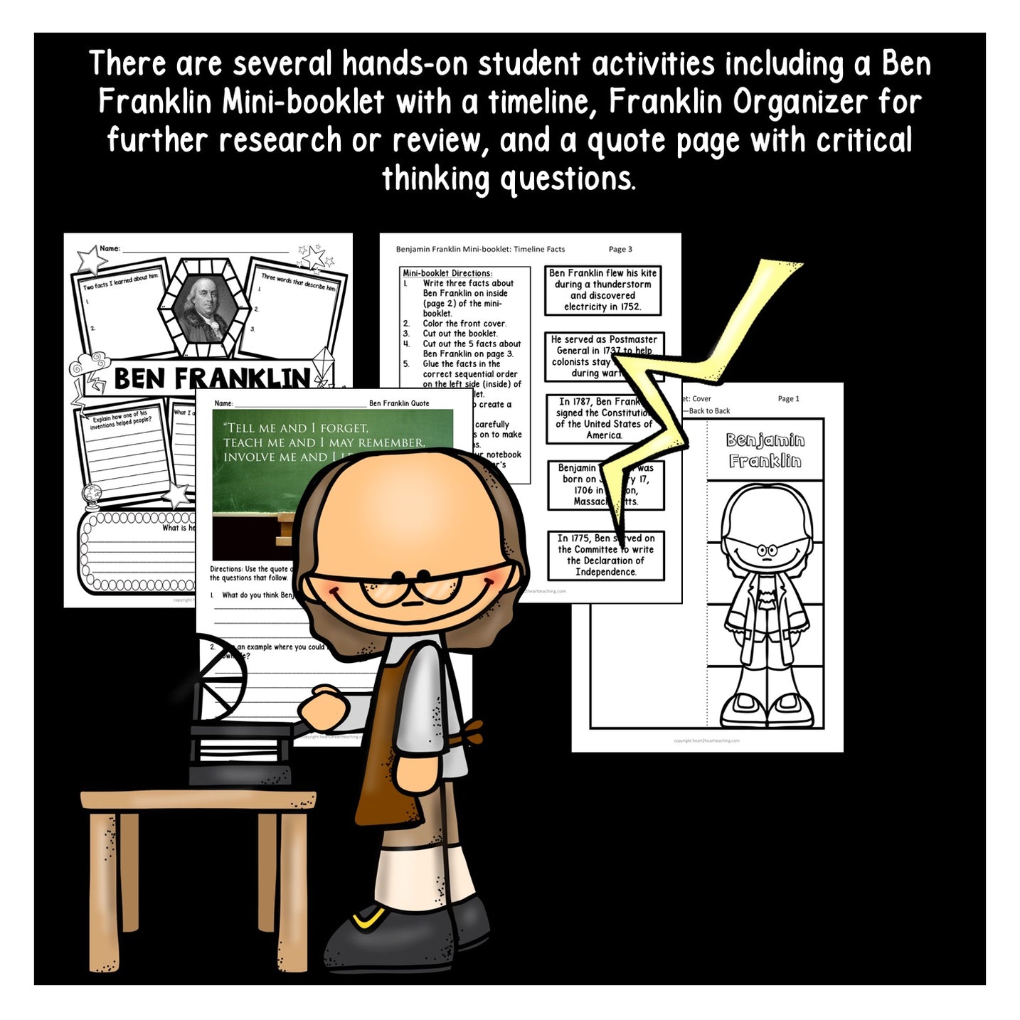 The Life Story of Benjamin Franklin- Reading Passages, Activities, & F ...