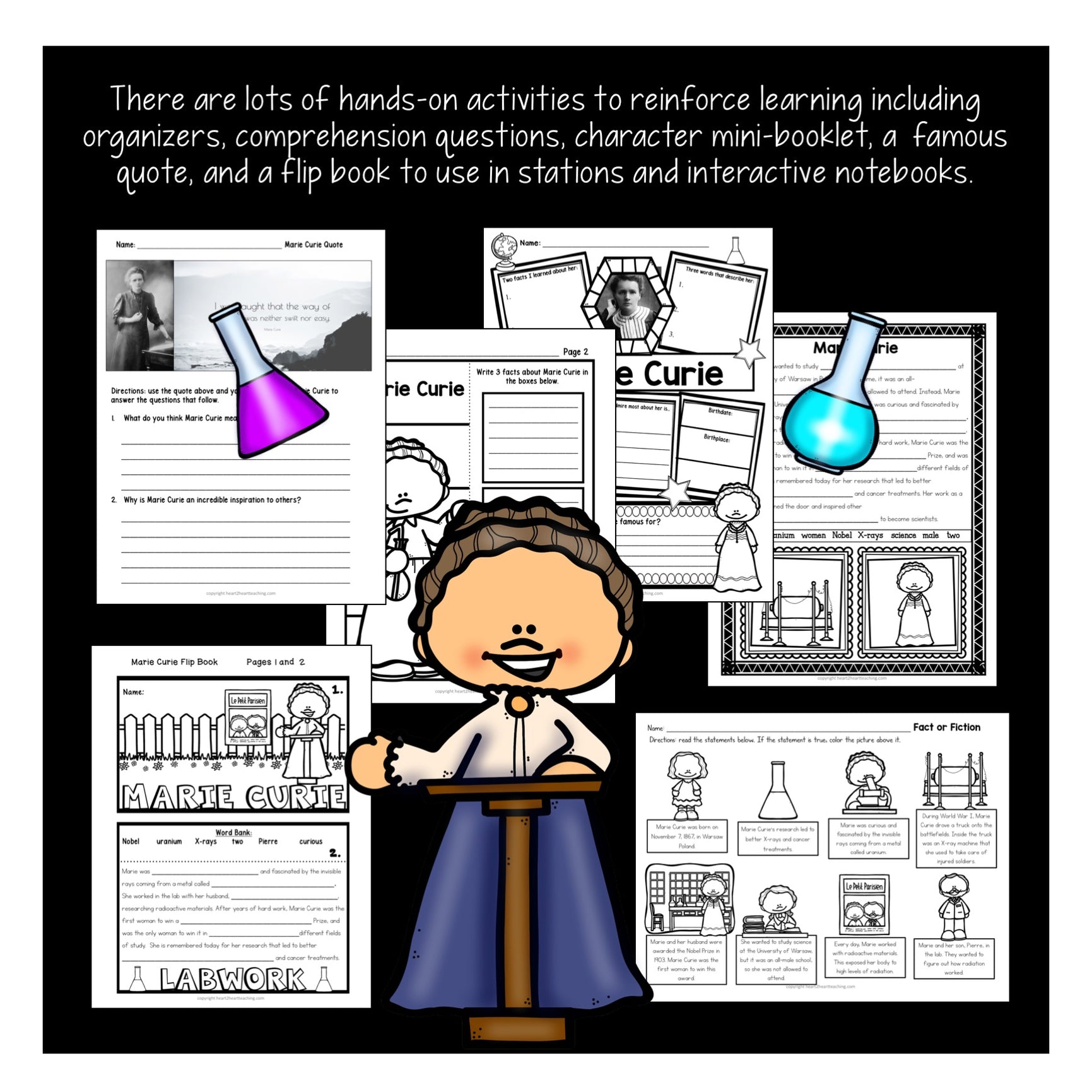 The Life Story of Marie Curie Activity Pack – Heart 2 Heart Teaching