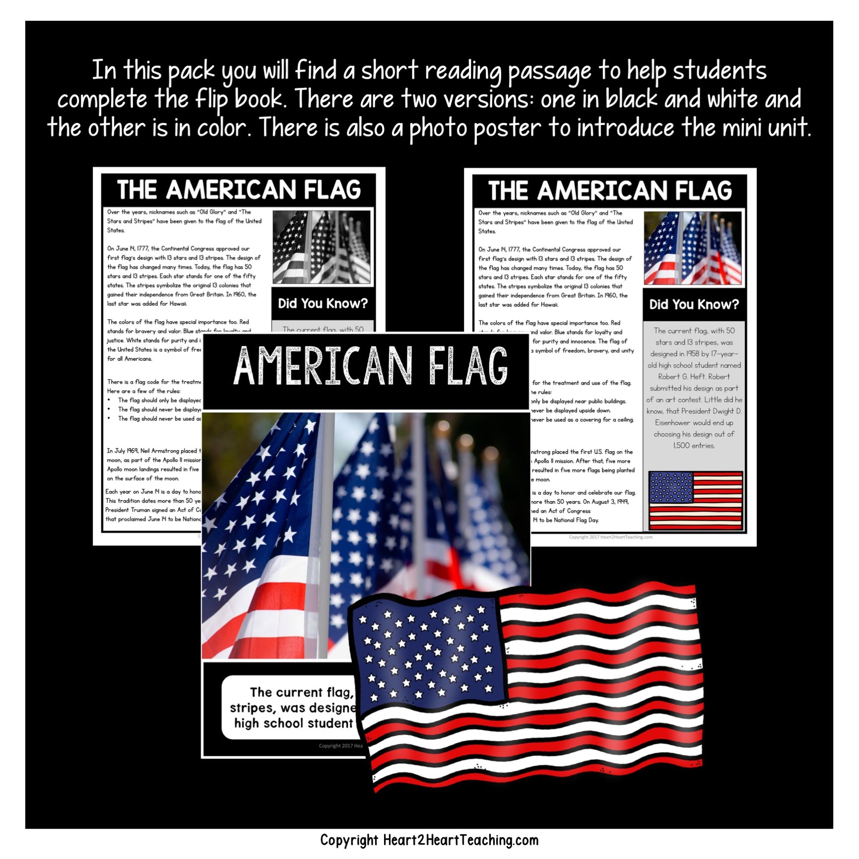 Let's Learn About the American Flag Mini-Unit – Heart 2 Heart Teaching
