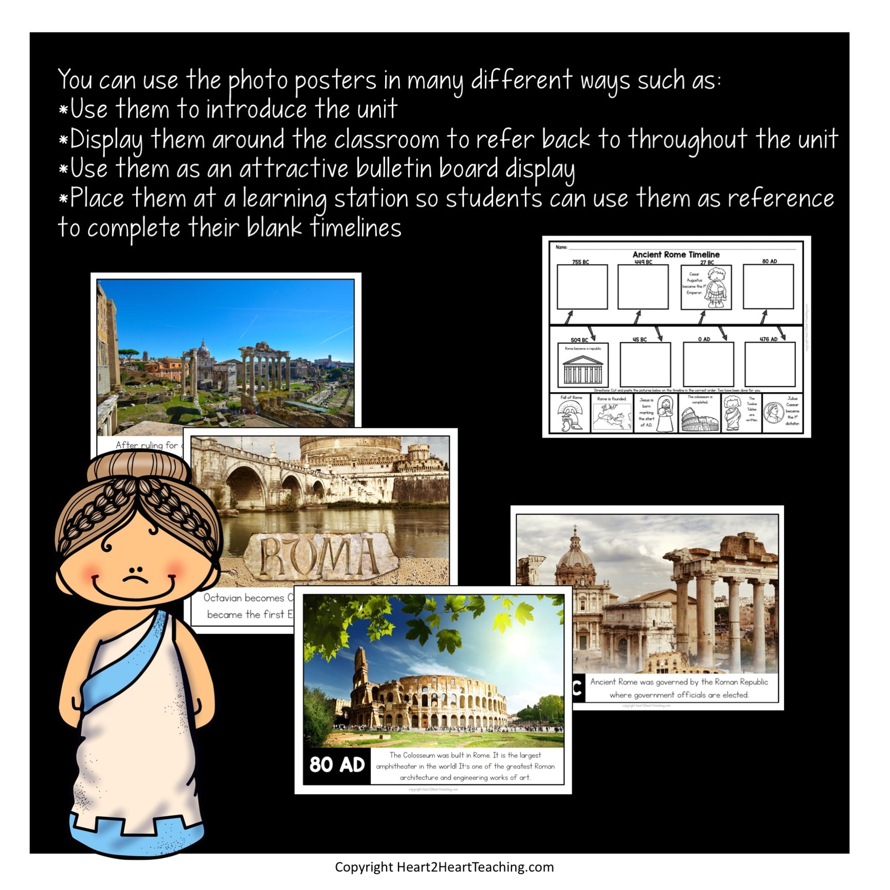 Ancient Rome Timeline and Bulletin Board Kit – Heart 2 Heart Teaching