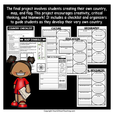 End of the Year Activities: Create A Country Project (Geography & Map ...