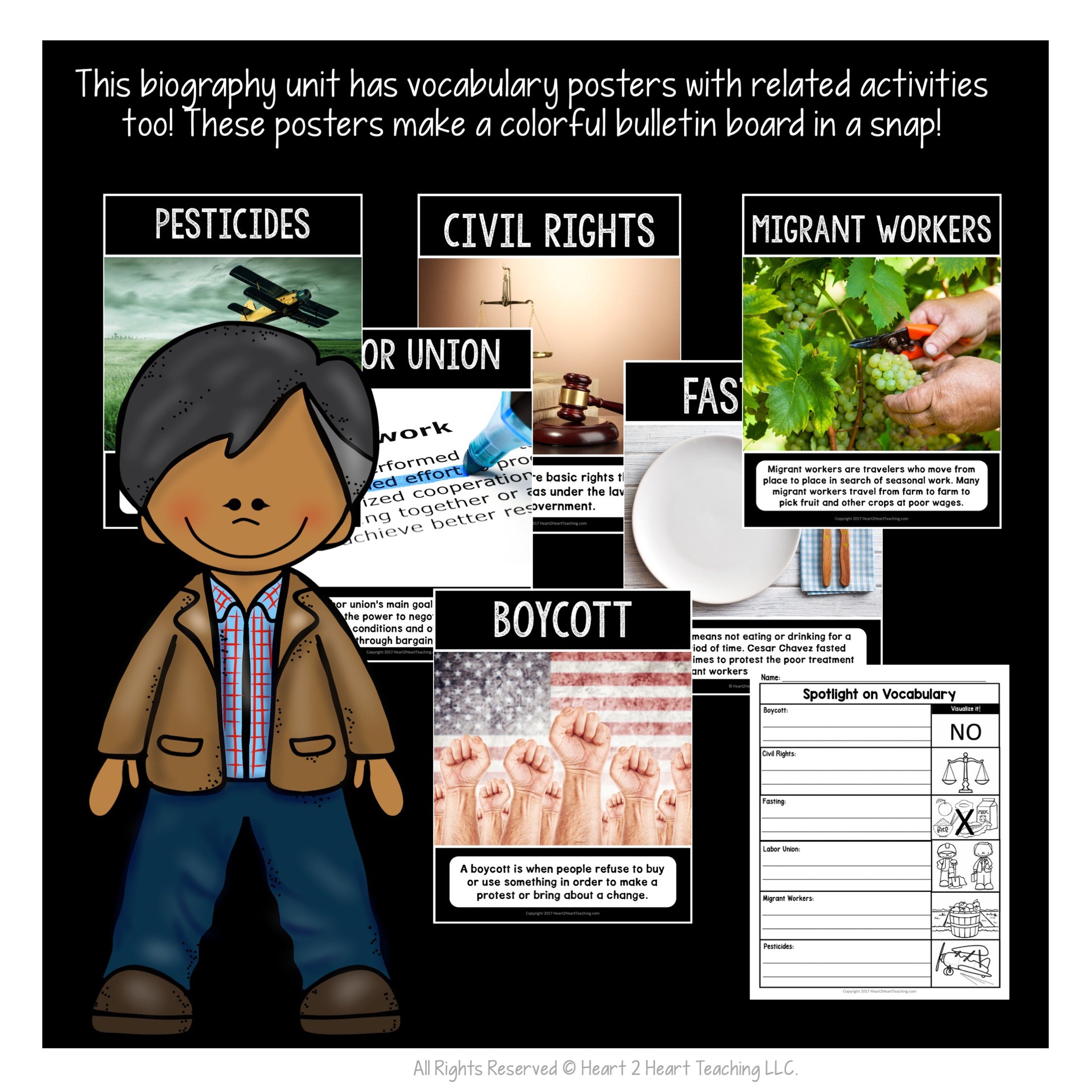 The Life Story of Cesar Chavez Activity Pack – Heart 2 Heart Teaching