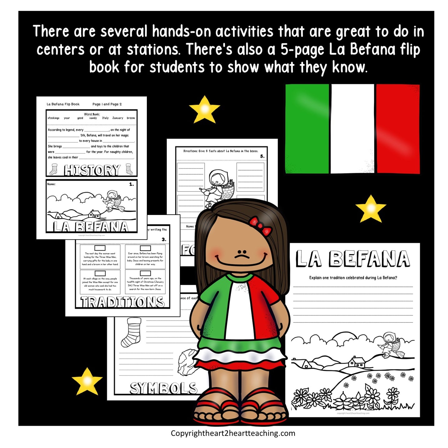 Christmas in Italy: La Befana Activities and Flip Book – Heart 2 Heart ...
