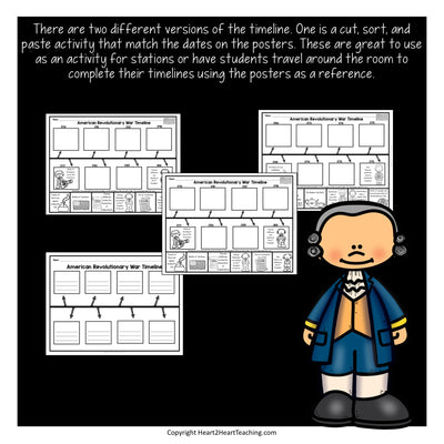 Revolutionary War Timeline Activities and Bulletin Board Kit – Heart 2 ...