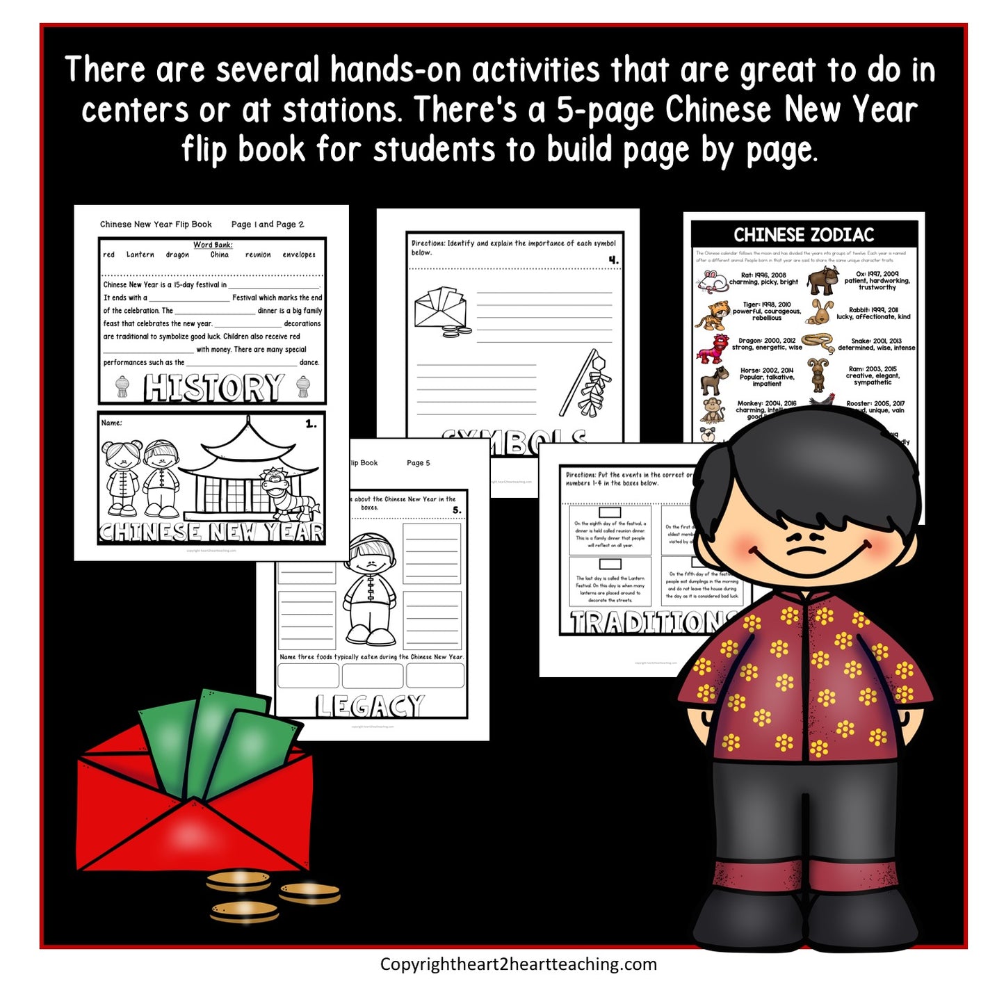 Chinese New Years Activities and Flip Book – Heart 2 Heart Teaching