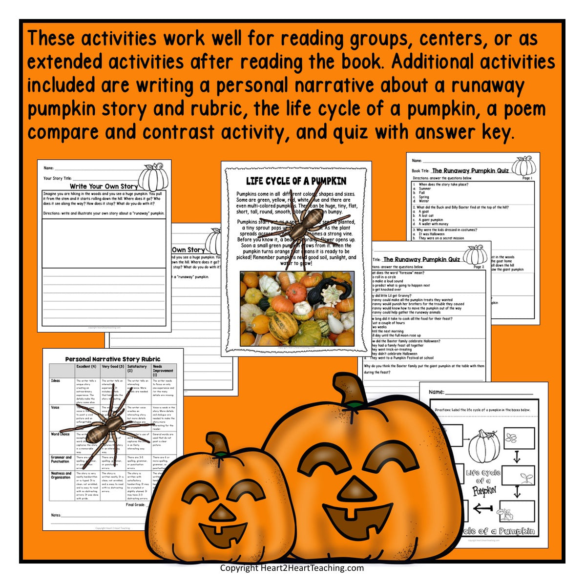 The Runaway Pumpkin Literacy and Activity Pack for Halloween Activitie ...
