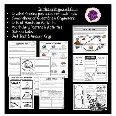 Rocks and Minerals Complete Unit – Heart 2 Heart Teaching