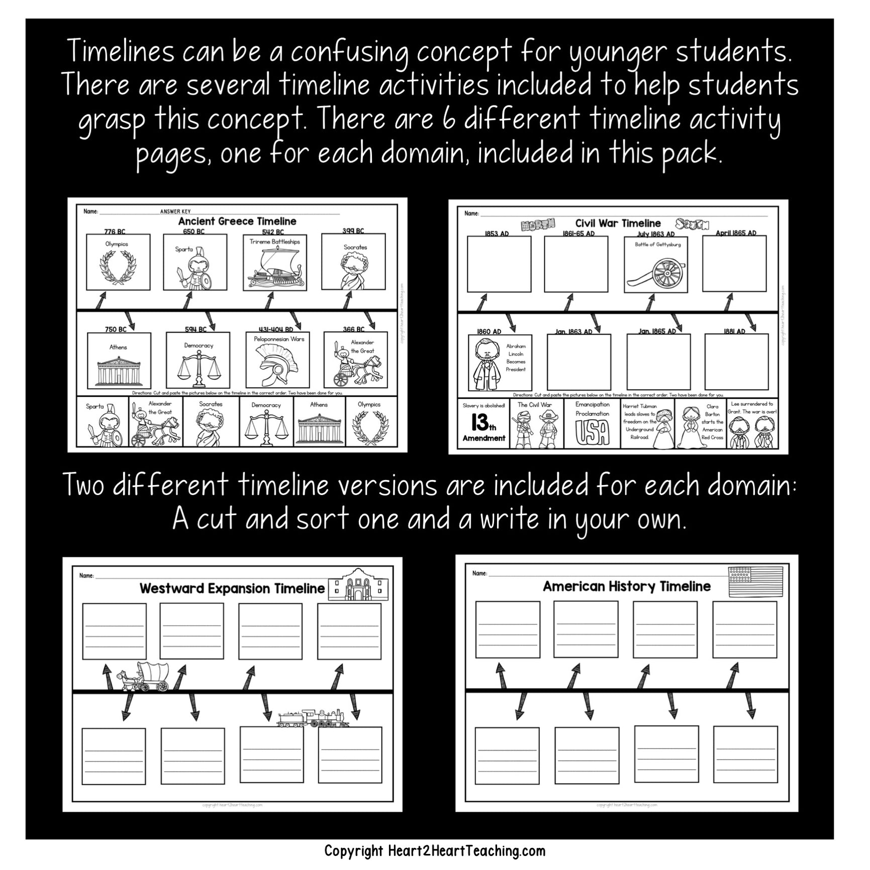 Core Knowledge 2nd Grade Social Studies Timeline Posters & Activity Pa ...