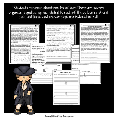 Revolutionary War Unit with Articles, Activities & more – Heart 2 Heart ...