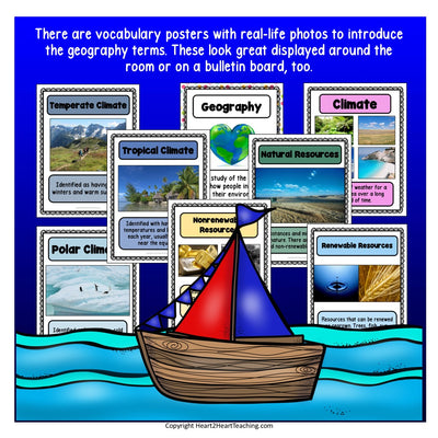Geography Activities with 12 Major Landforms and Flip Book – Heart 2 ...