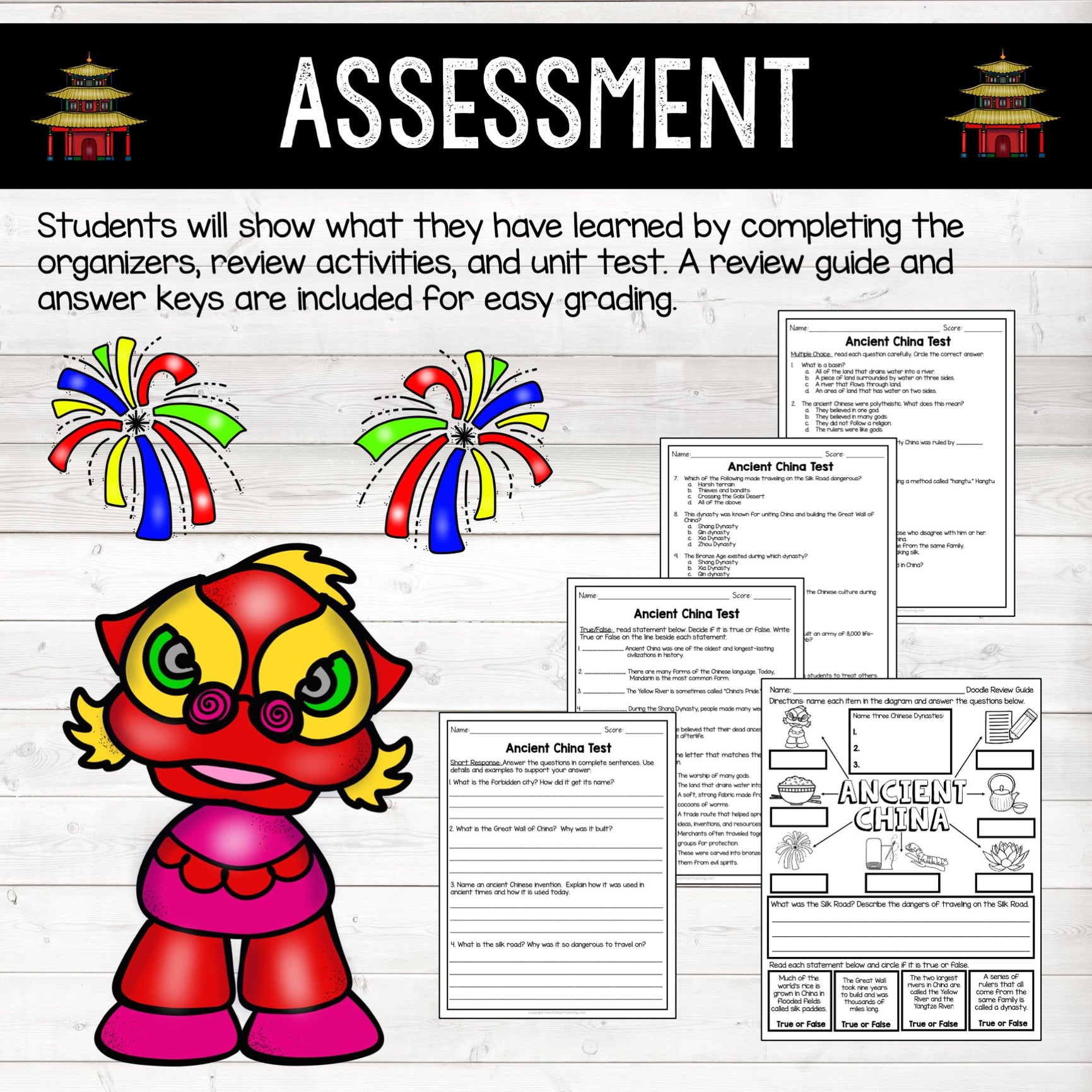 Ancient China Complete Unit with Passages, Activities, Vocabulary, and ...