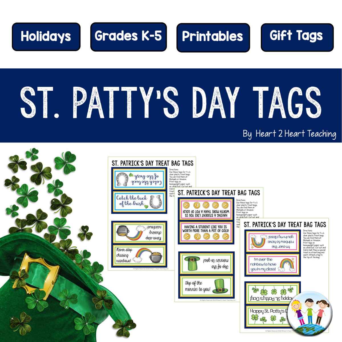 St. Patrick's Day Treat Bag Tags and Toppers – Heart 2 Heart Teaching
