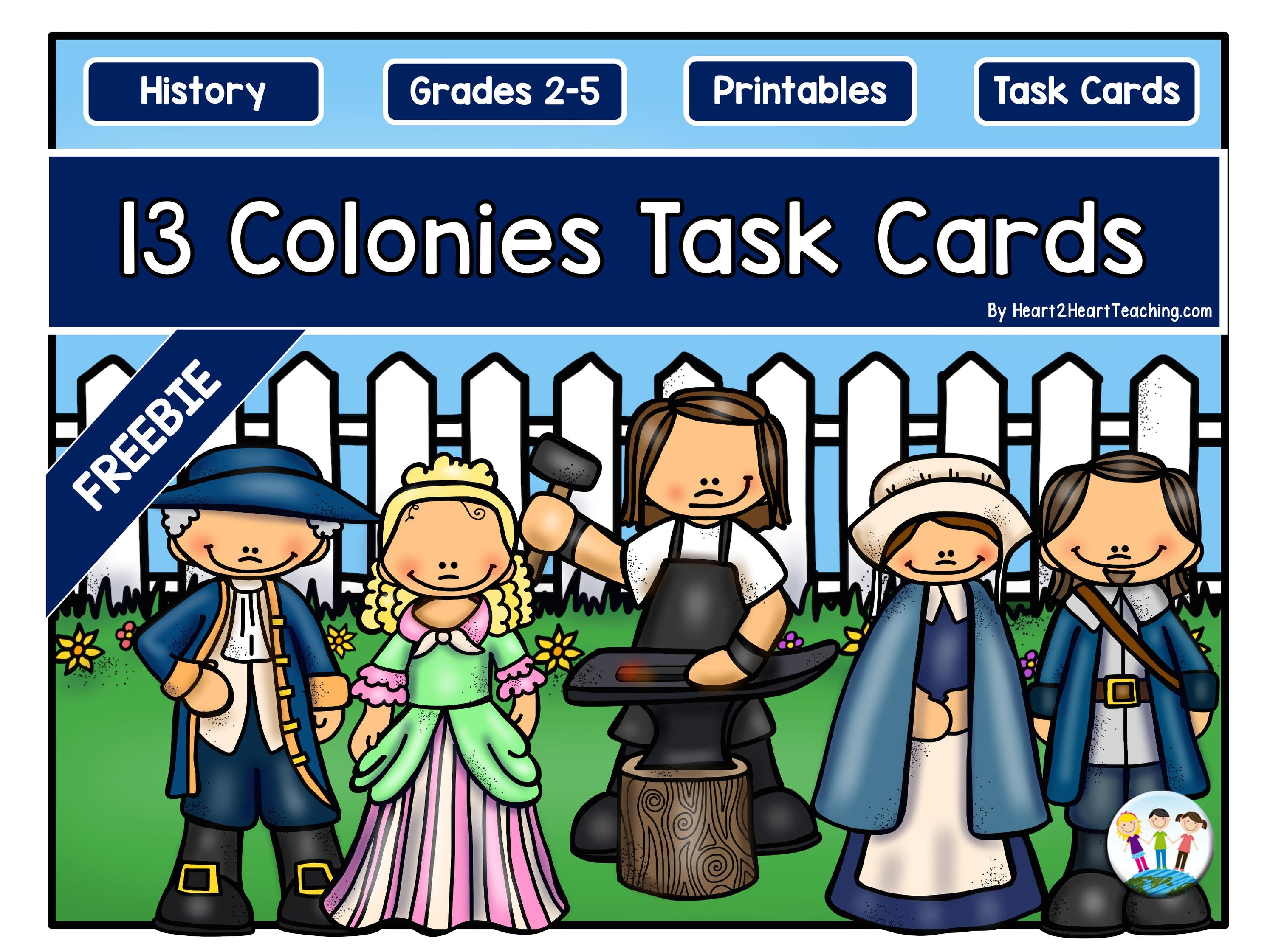 13 Colonies Task Cards Freebie – Heart 2 Heart Teaching