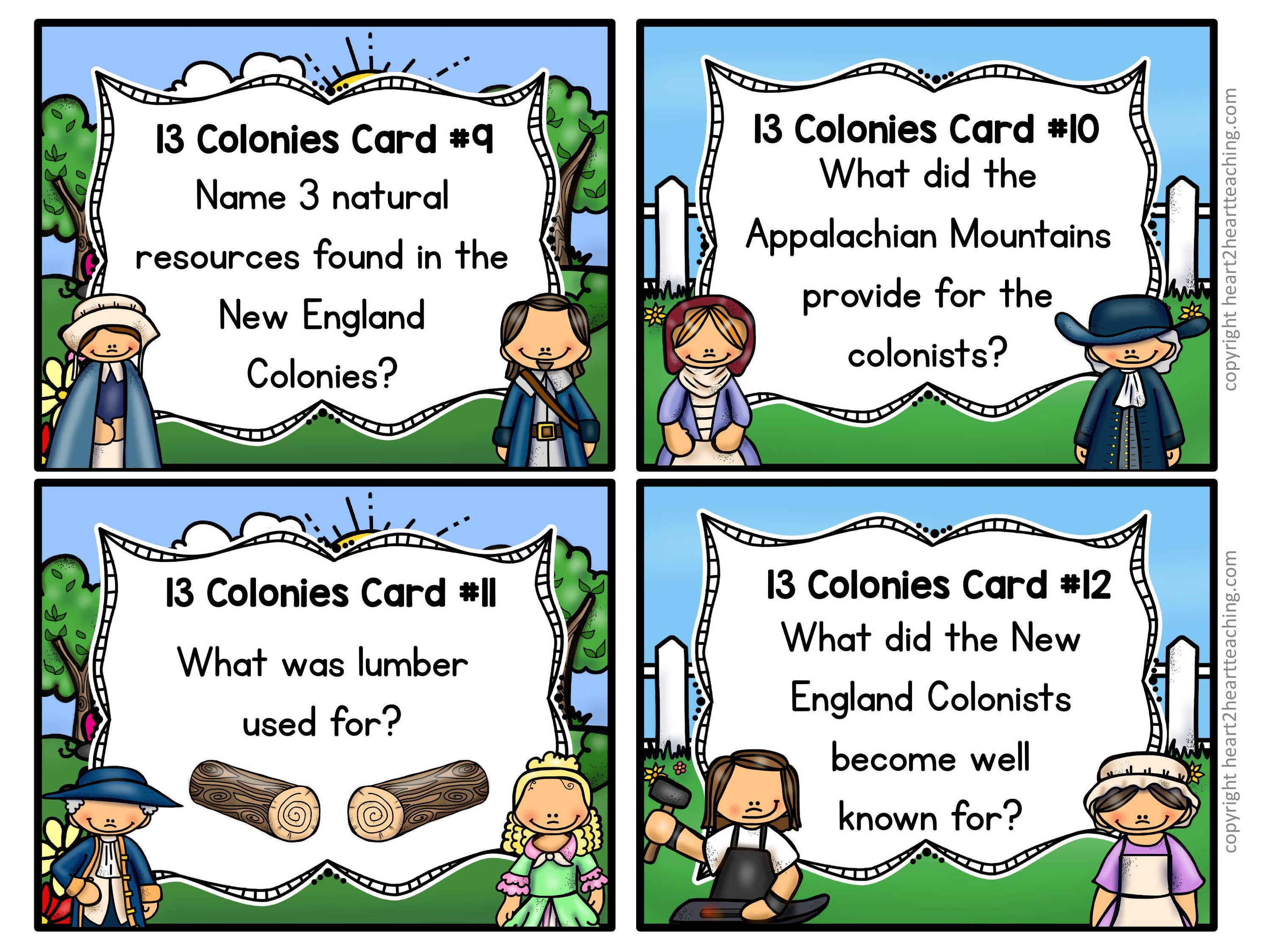 13 Colonies Task Cards Freebie – Heart 2 Heart Teaching